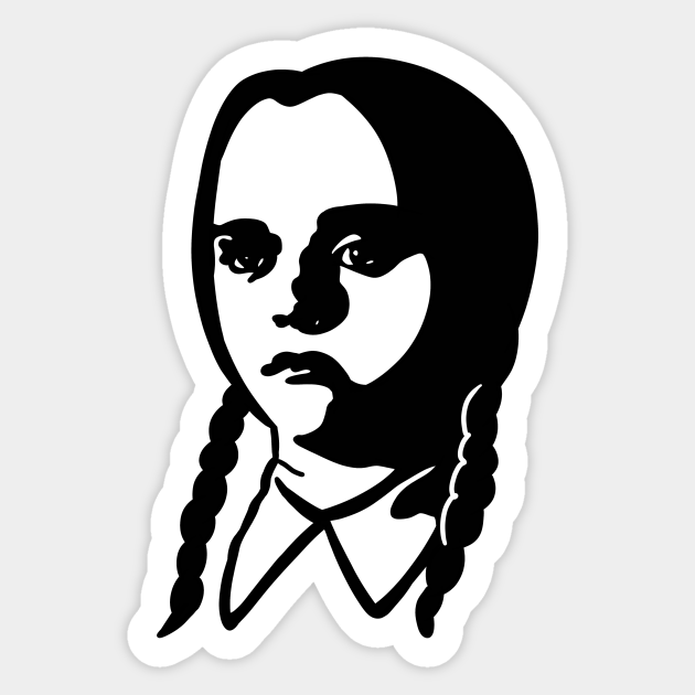 original wednesday addams outline - Wednesday - Sticker | TeePublic